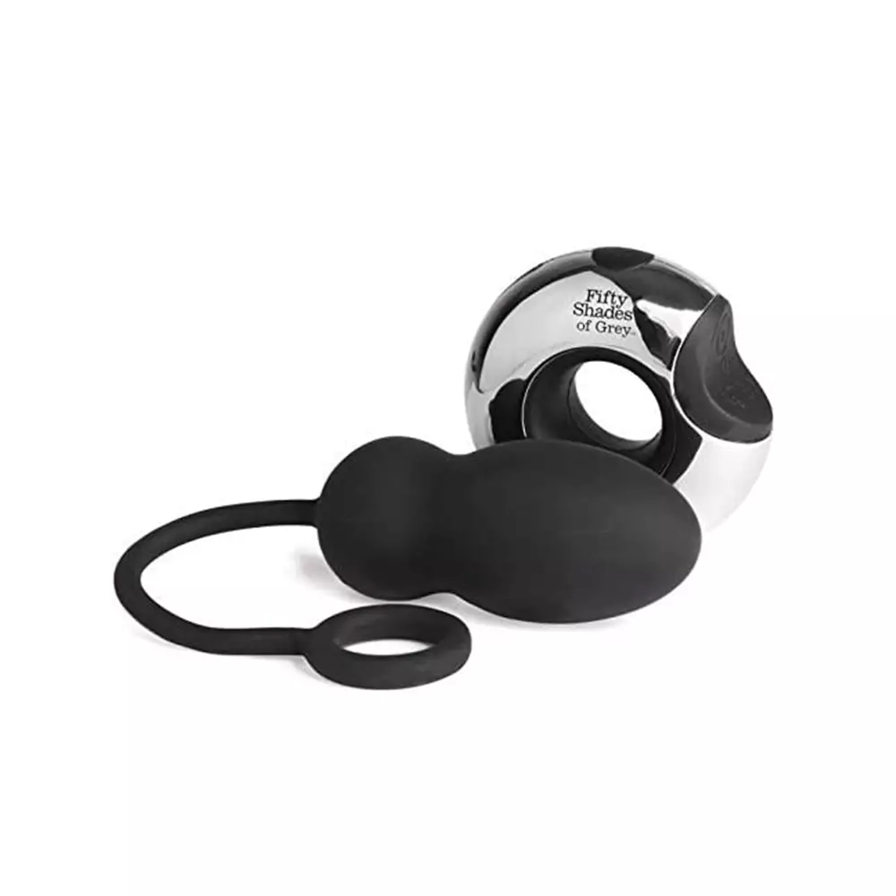 Fifty Shades of Grey Meedogenloze vibraties Remote Couples Vibrator in zwart en zilver