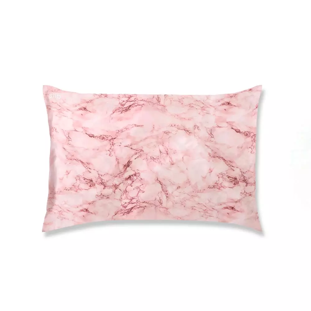 Slip ružičasta mramorna jastučnica od čiste svile