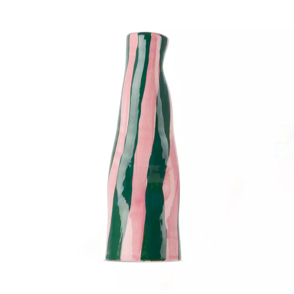 Rhea Kalo Green & Pink Medium Squiggly Stem Vase