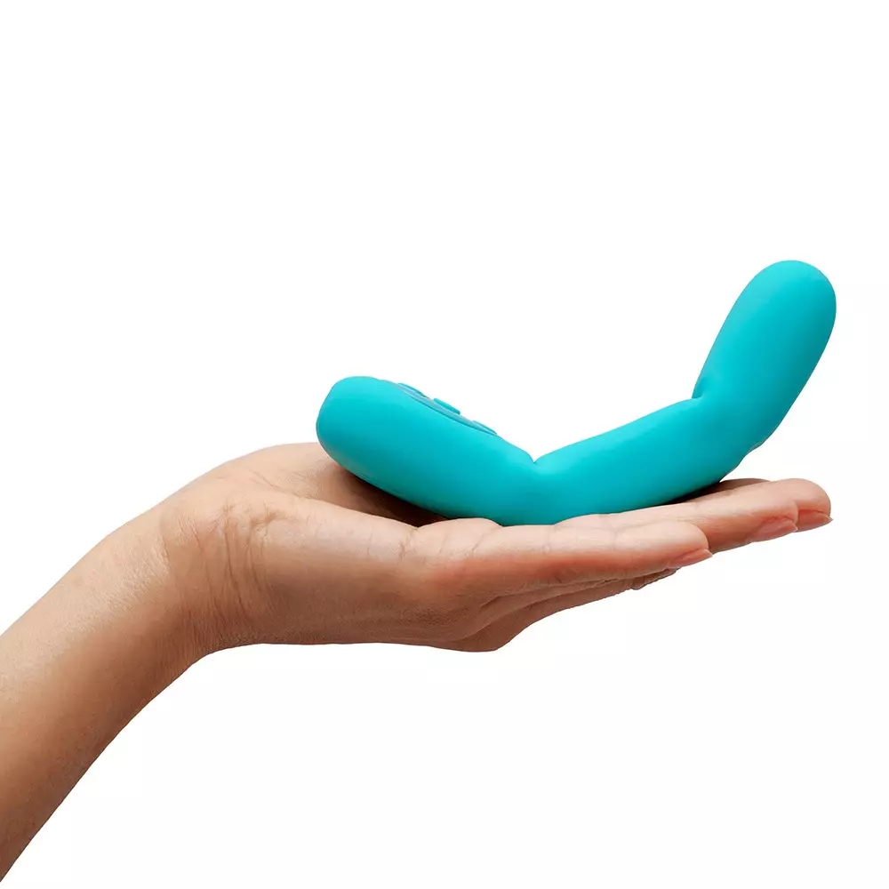 Dirgrynwr g-spot hyblyg turquoise o MysteryVibe