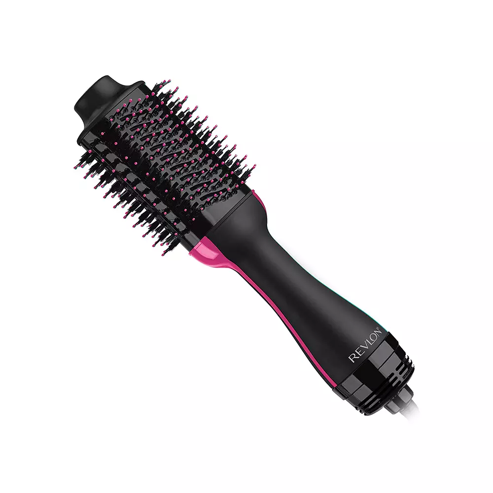 I-Revlon One-Step Hair Dryer ne-Volumizer Hot Air Brush kungemuva elimhlophe