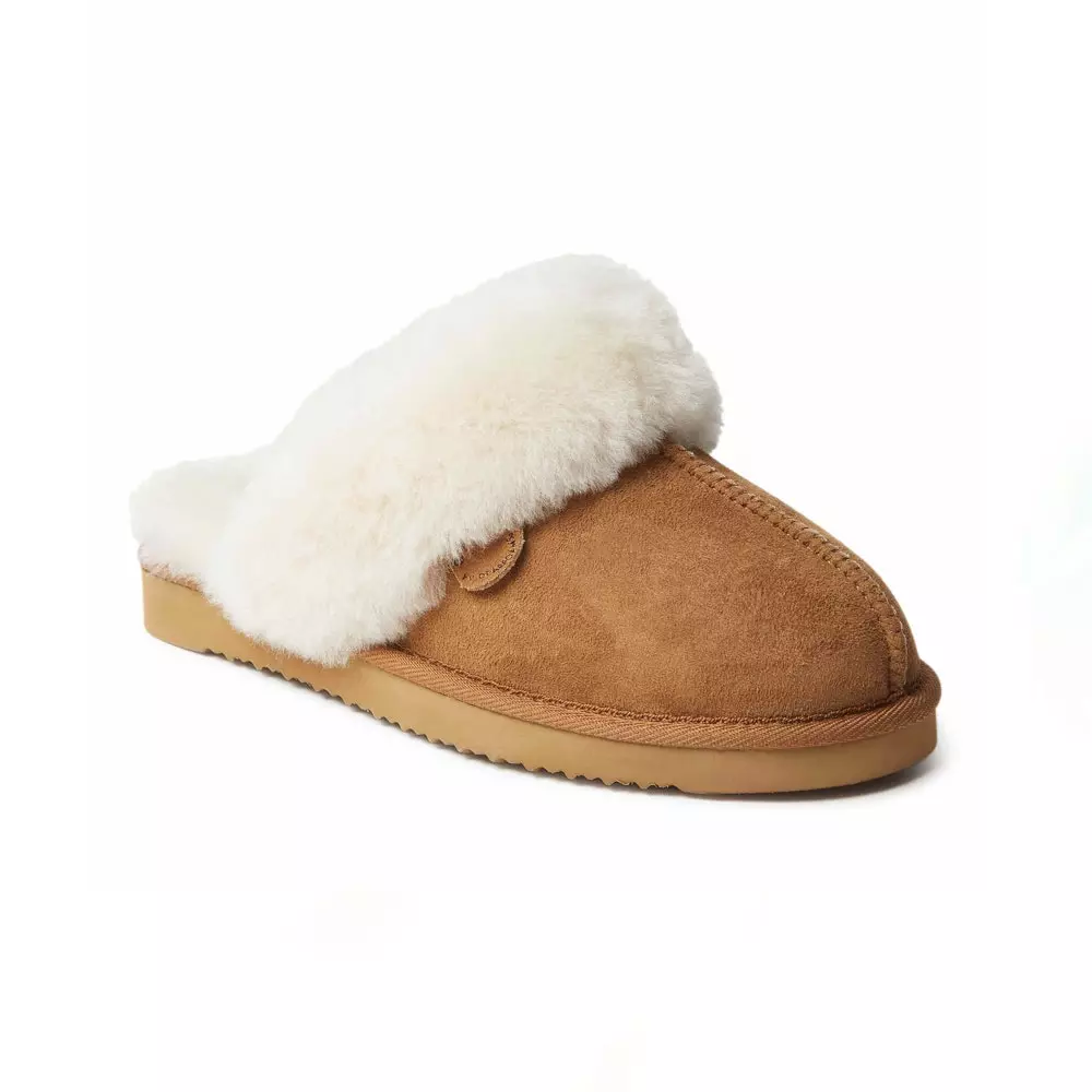 Dearfoams Sydney Shearling Scuff Pantouf nan chestnut